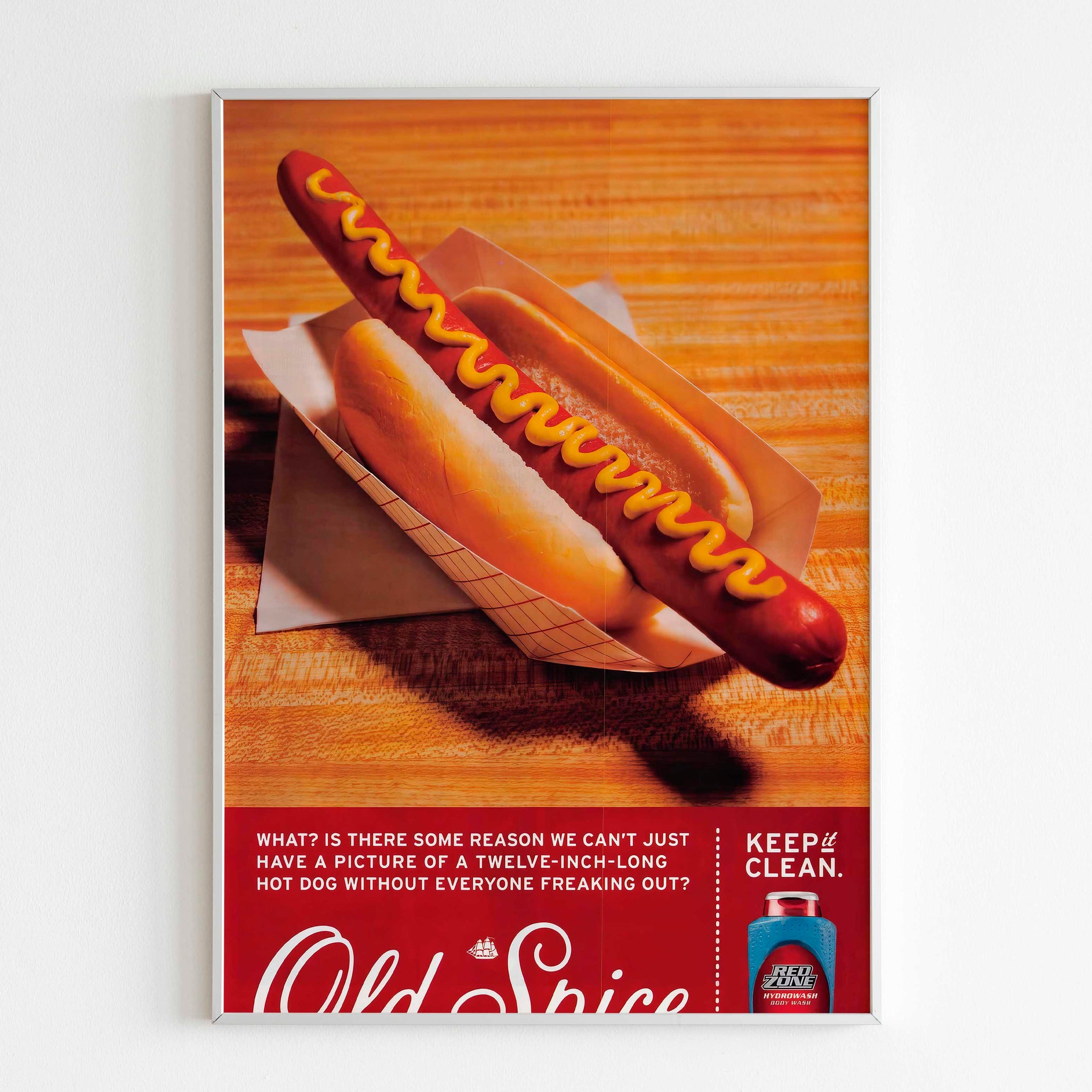 2000s Old Spice Hot Dog Advertising Poster, 00's Style Print, Ad Wall ...
