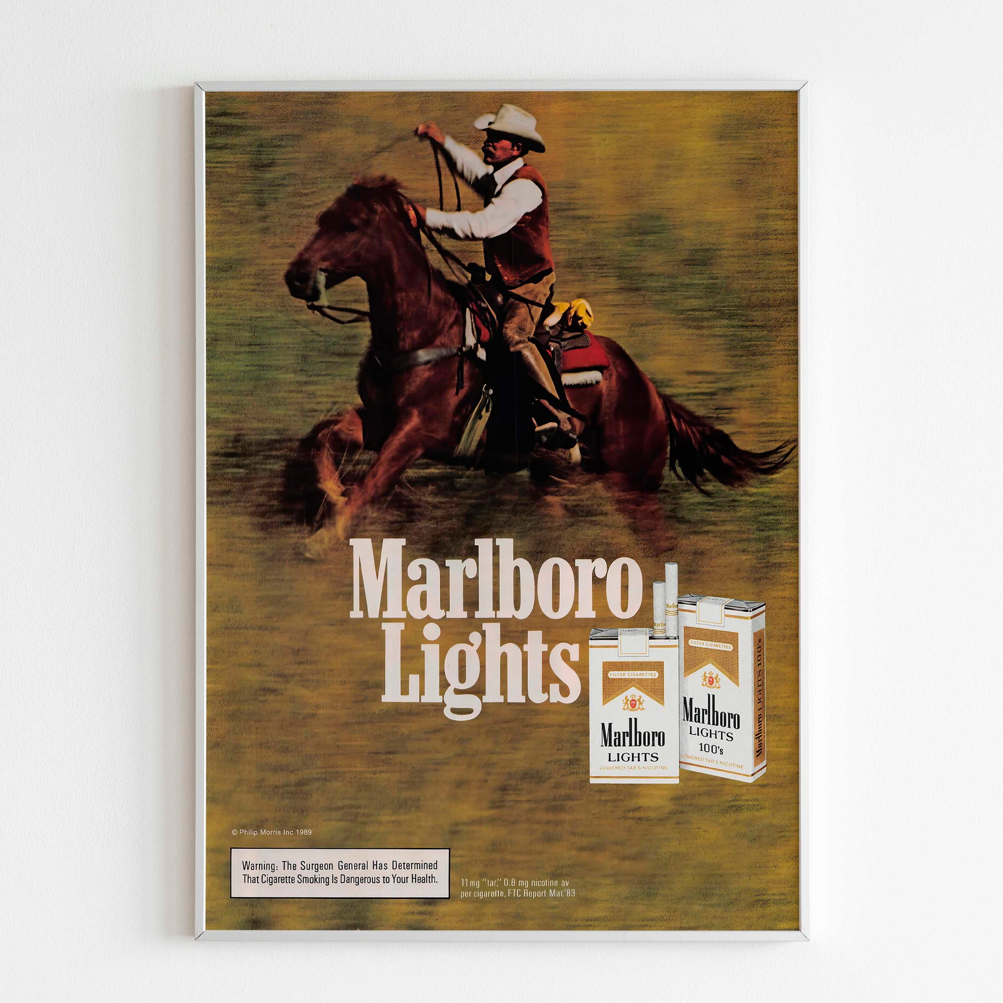 Marlboro Country Cowboy Rider Advertising Poster, 80s Style Print ...