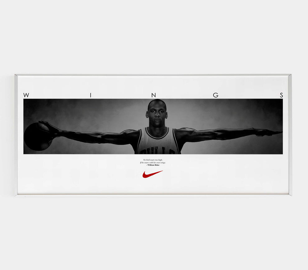 Nike Air Jordan "Wings" Poster Advertising, 90s Style Shoes Print ...