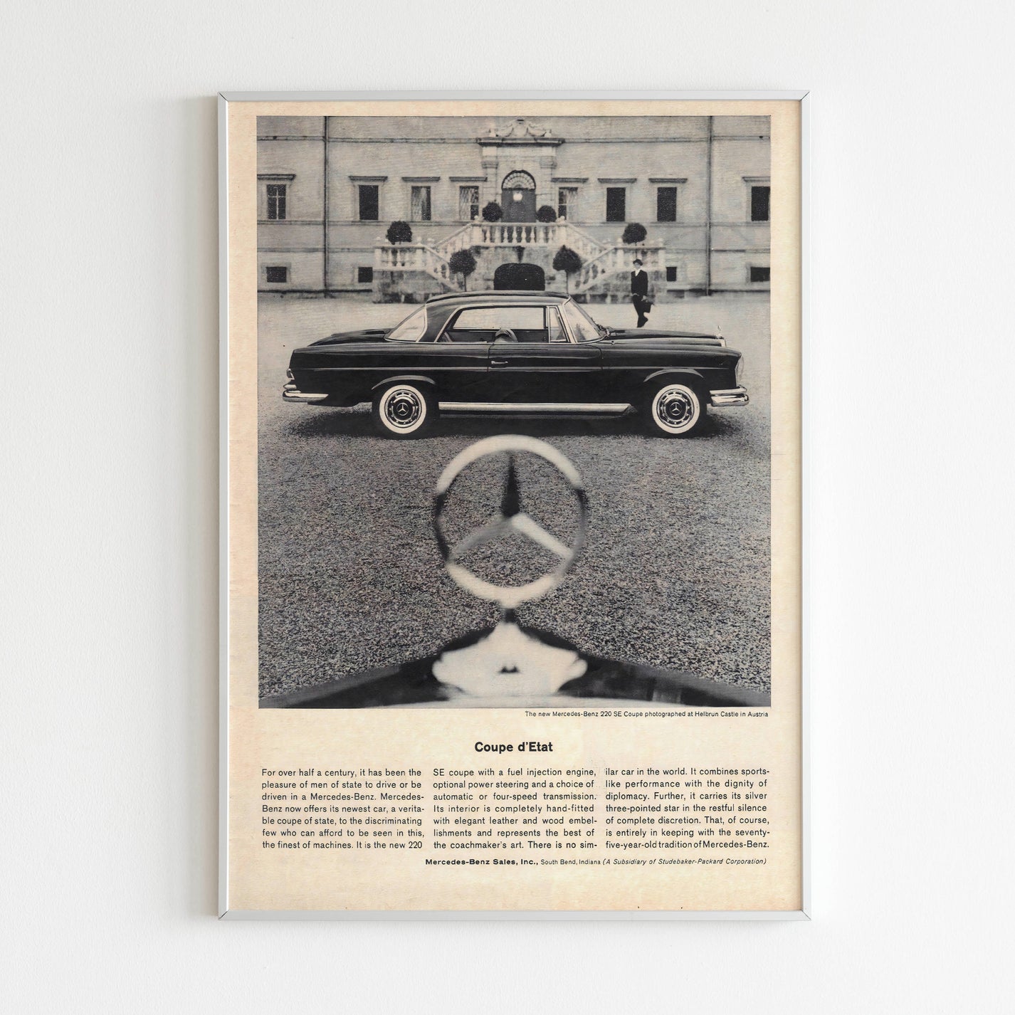 Mercedes-Benz Advertising Poster, 60s Style Print, Vintage Design ...
