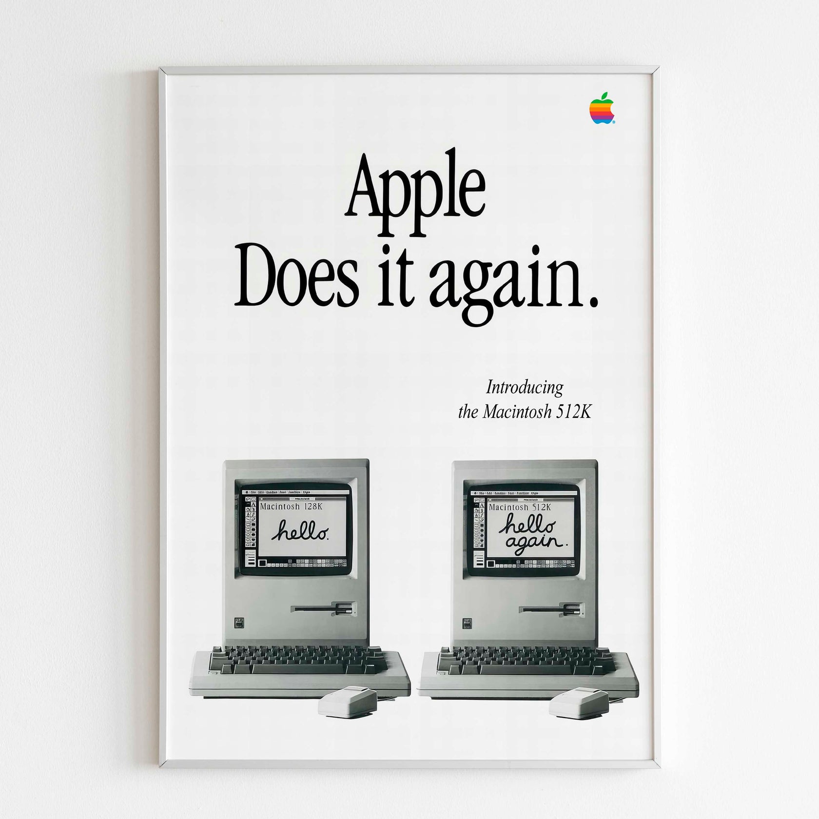 Apple Advertising Poster, 90s Retro Style Print, Vintage Design Wall Art, Magazine Retro ...