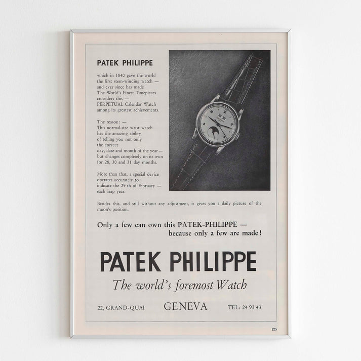 Patek Philippe Luxury Watch Advertising Poster, 60's Style Print ...