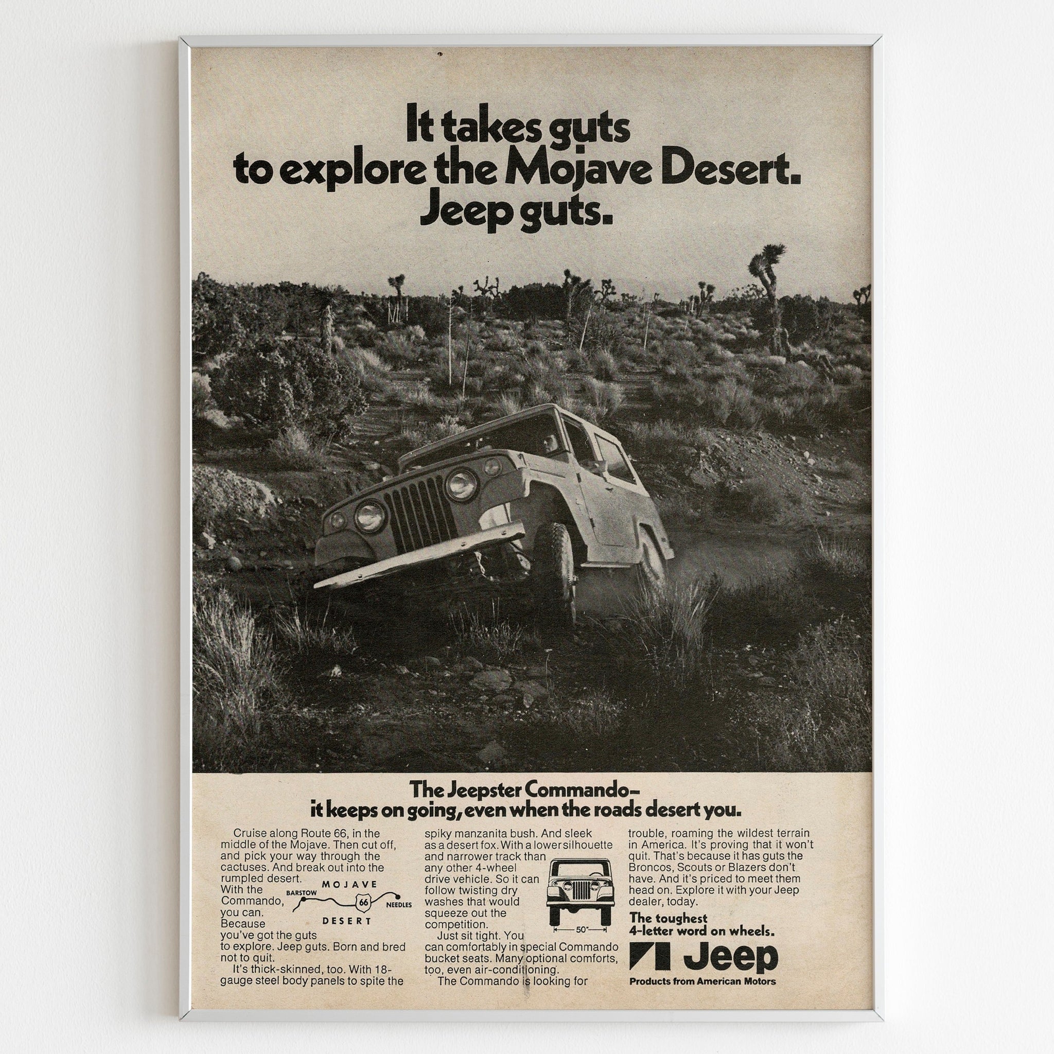 Jeep Commando Advertising Poster, USA Car 70s Style Print, Vintage ...