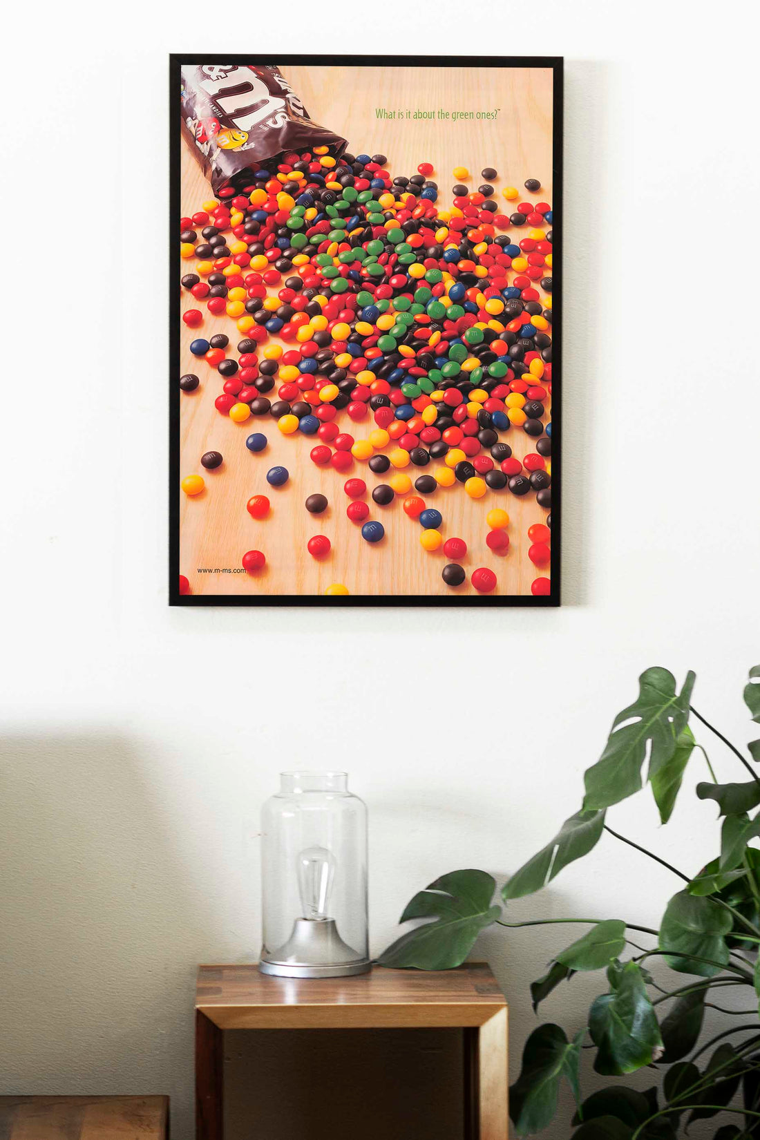 M&M's Green Advertising Poster , 80s Style Print, Vintage Ad Candy Food ...