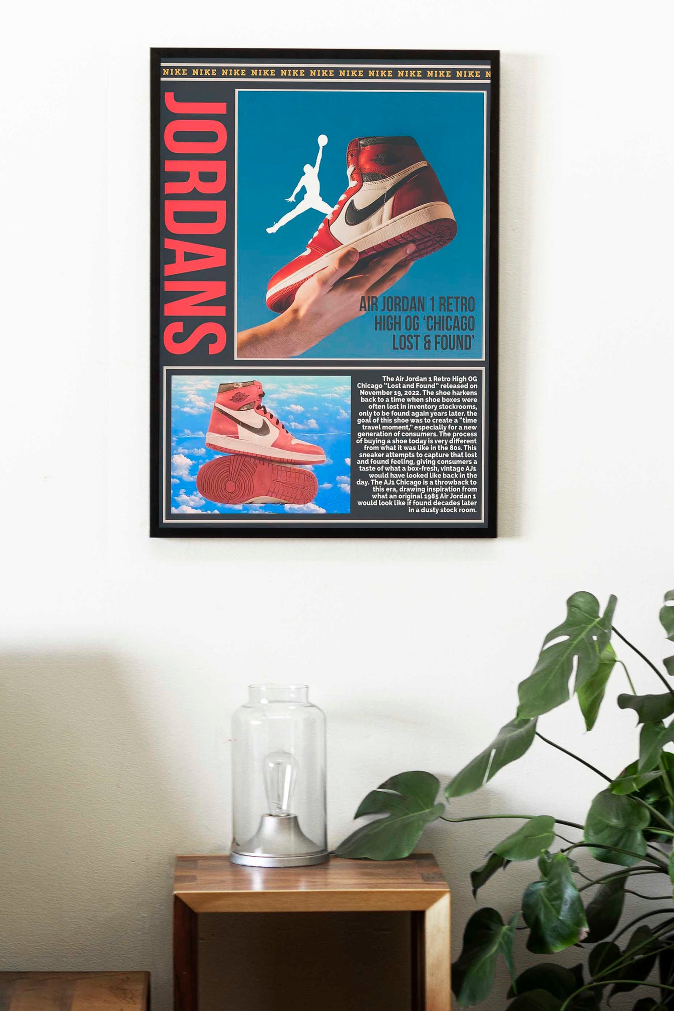 Nike "Air Jordan 1" Poster Advertising, 90s Style Shoes Print, Vintage ...