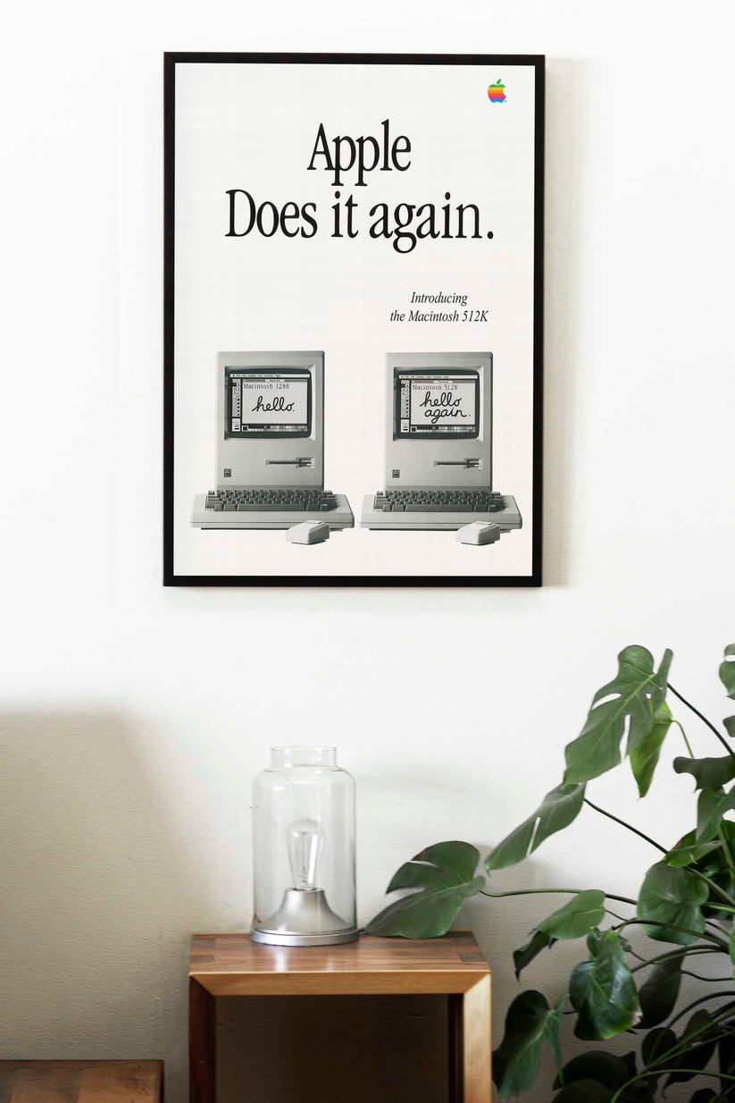 Apple Advertising Poster, 90s Retro Style Print, Vintage Design Wall Art, Magazine Retro ...