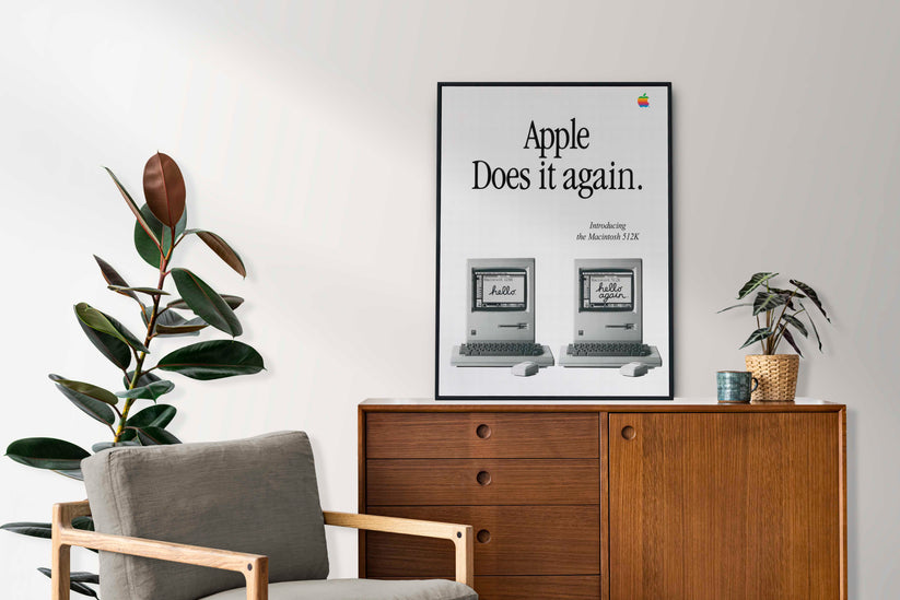 Apple Advertising Poster, 90s Retro Style Print, Vintage Design Wall ...