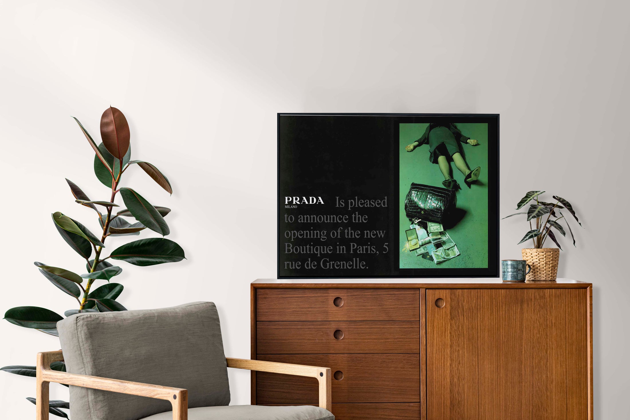 Prada 1985 Advertising Poster, 80's Style Print, Ad Wall Art, Vintage ...