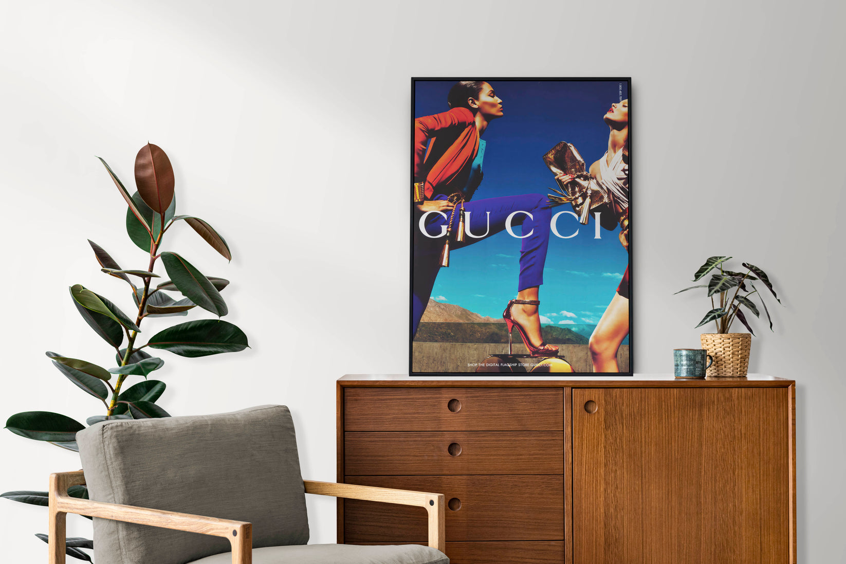 Gucci Advertising Poster, Vintage Design Magazine, 90's Style Print, Ad ...