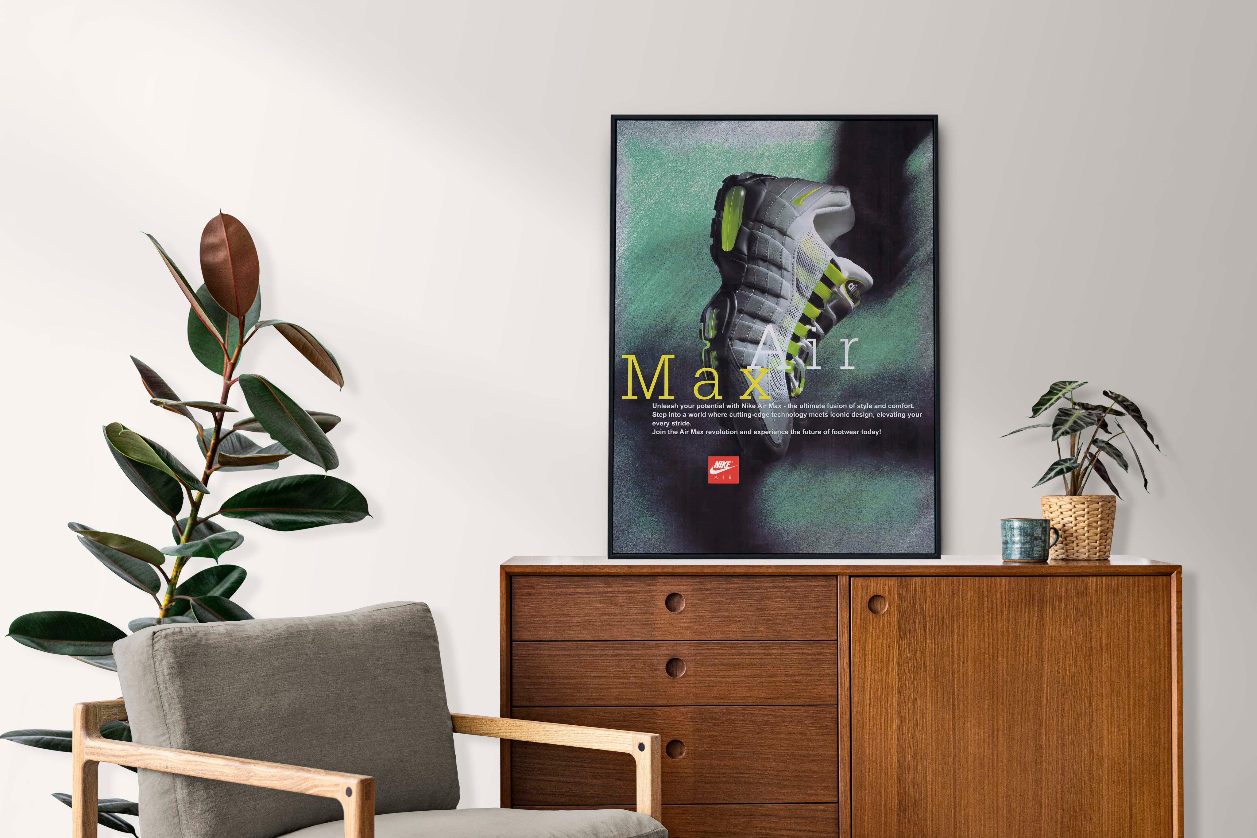 Nike Air Max 1995 Advertising Poster, 90s Style Shoes Print, Vintage Ad ...