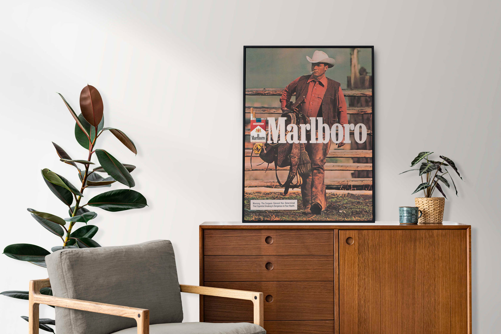 Marlboro Country Cowboy Advertising Poster, 80s Style Print, Cigarettes ...