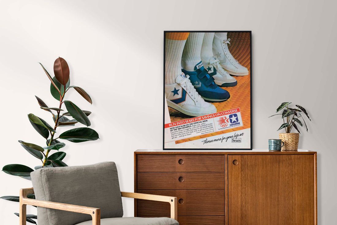 Converse Poster Advertising, 80s Style Shoes Print, Vintage Basketball ...