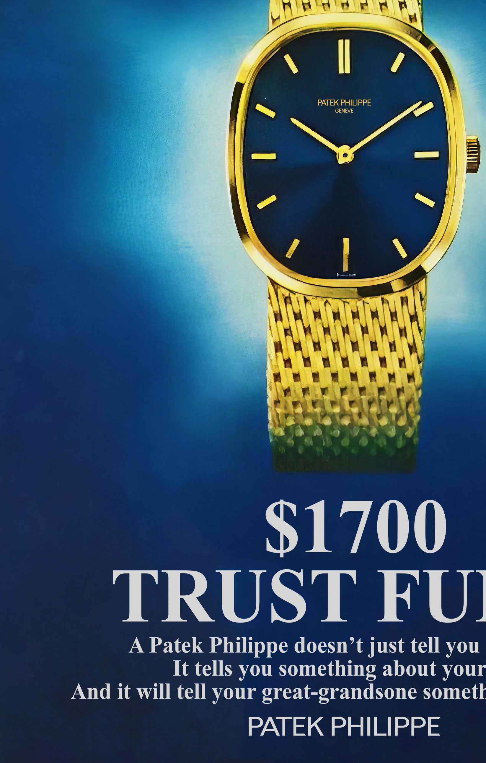 Patek Philippe Geneve Luxury Watch Advertising Poster, 80's Style Print ...