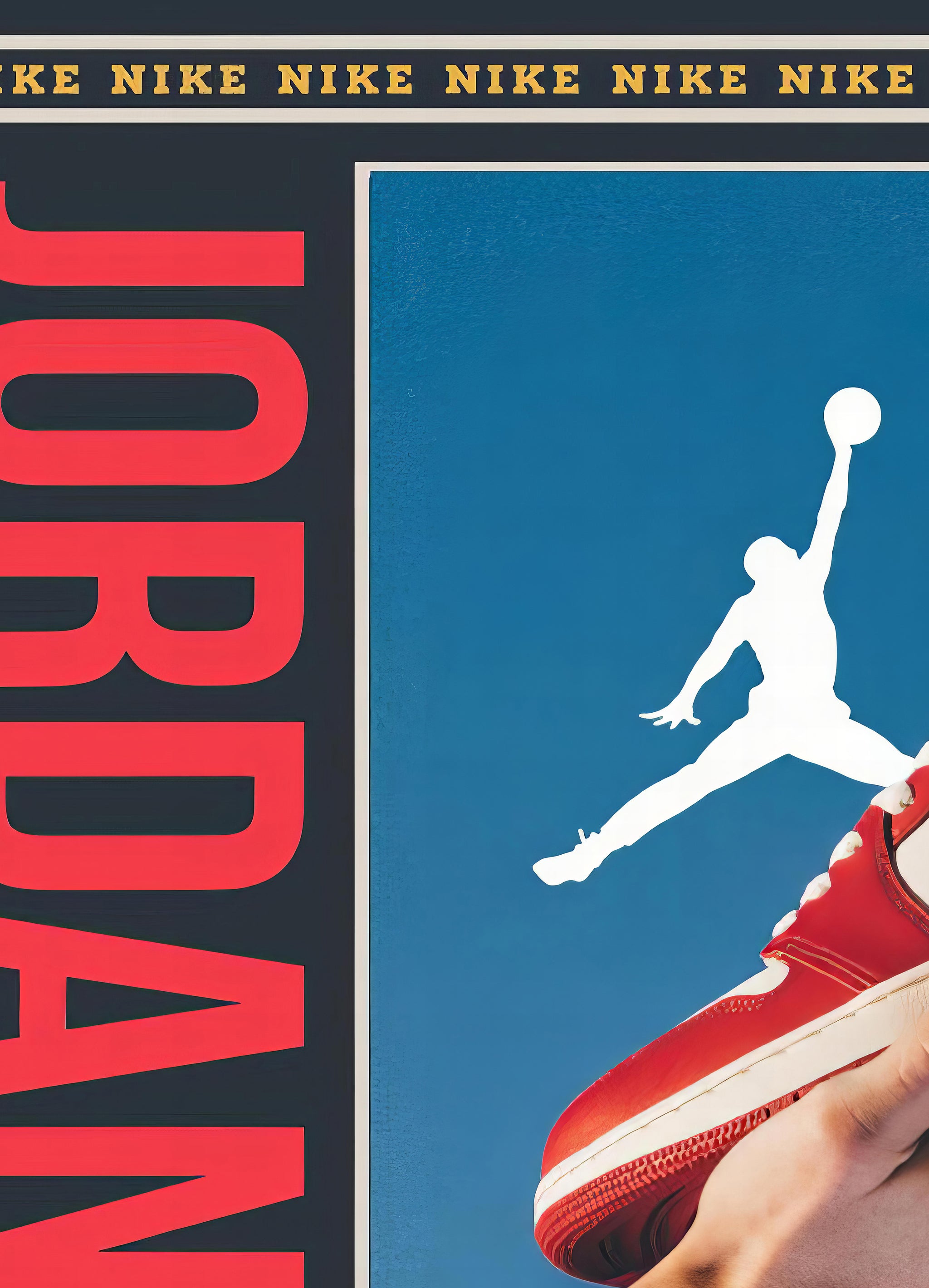 Nike "Air Jordan 1" Poster Advertising, 90s Style Shoes Print, Vintage Basketball Ad Wall Art ...