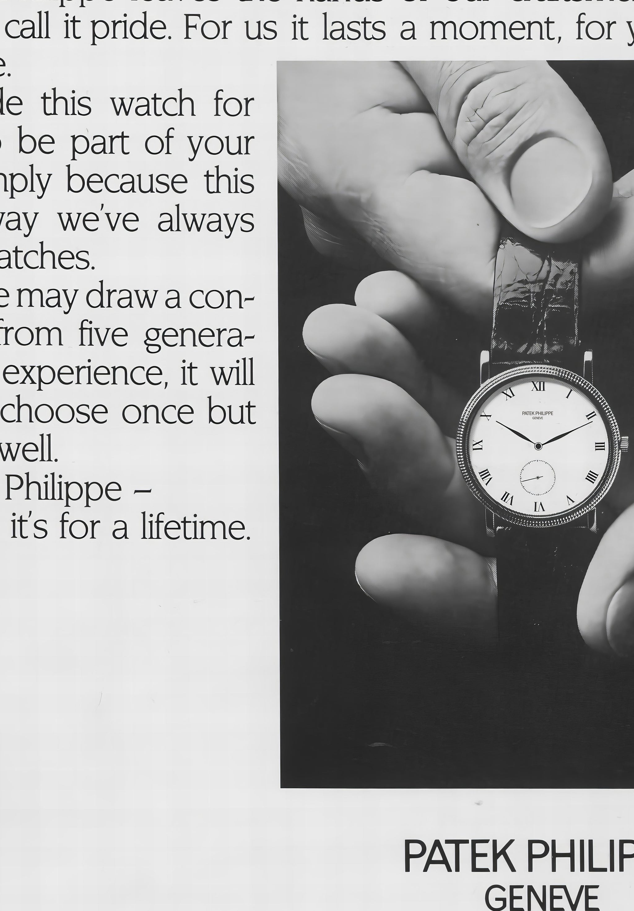 Patek Philippe Geneve Luxury Watch Advertising Poster, 80's Style Print ...