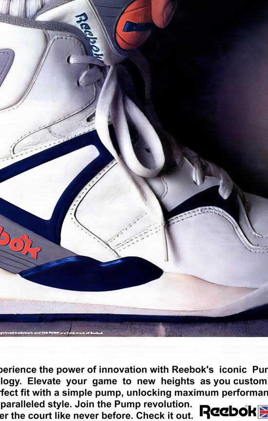 Reebok Pump Poster Advertising, 90s Style Shoes Print, Vintage ...