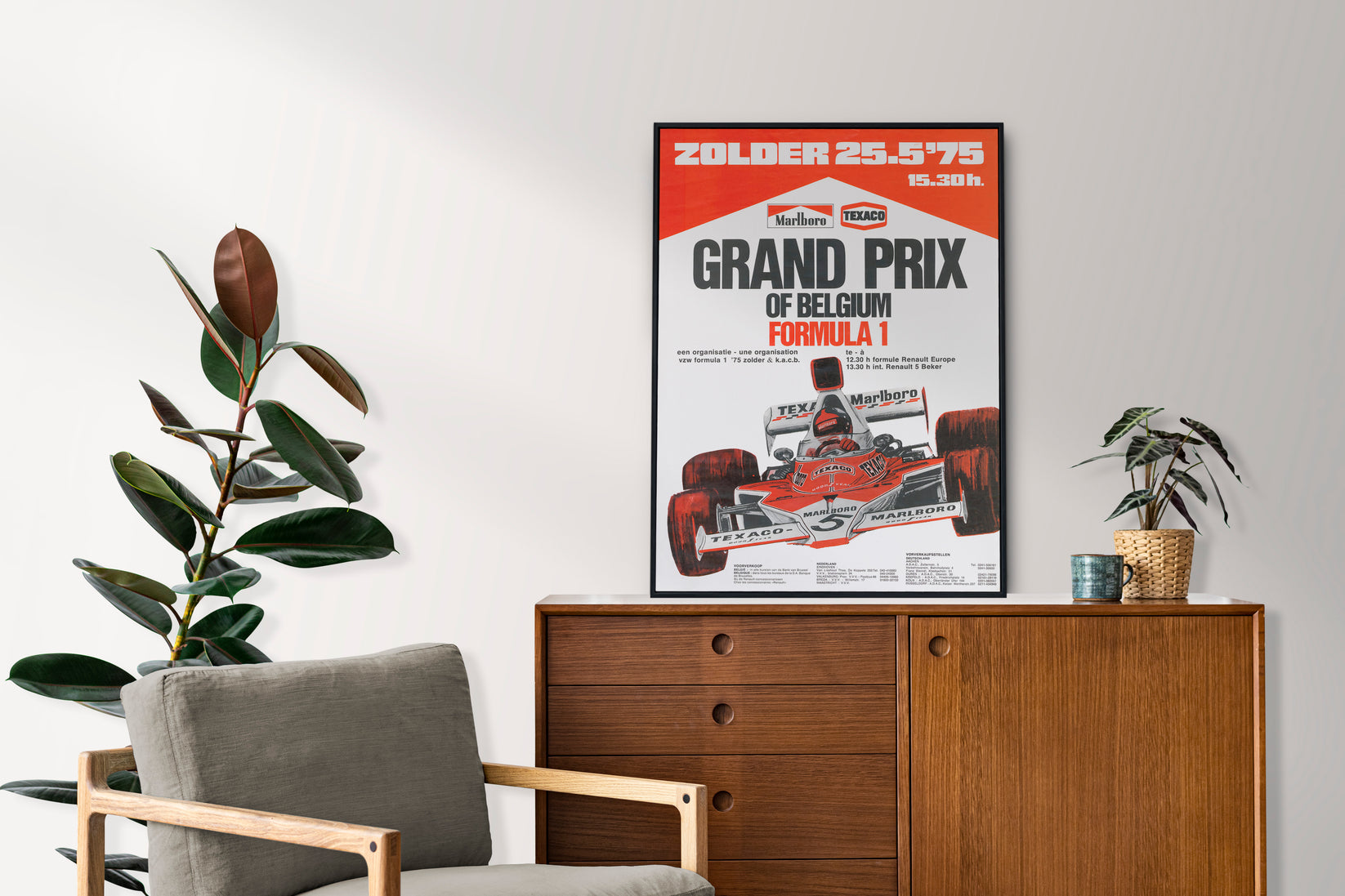 Grand Prix of Belgium 1975 Advertising Poster, Formula 1 Style Print ...