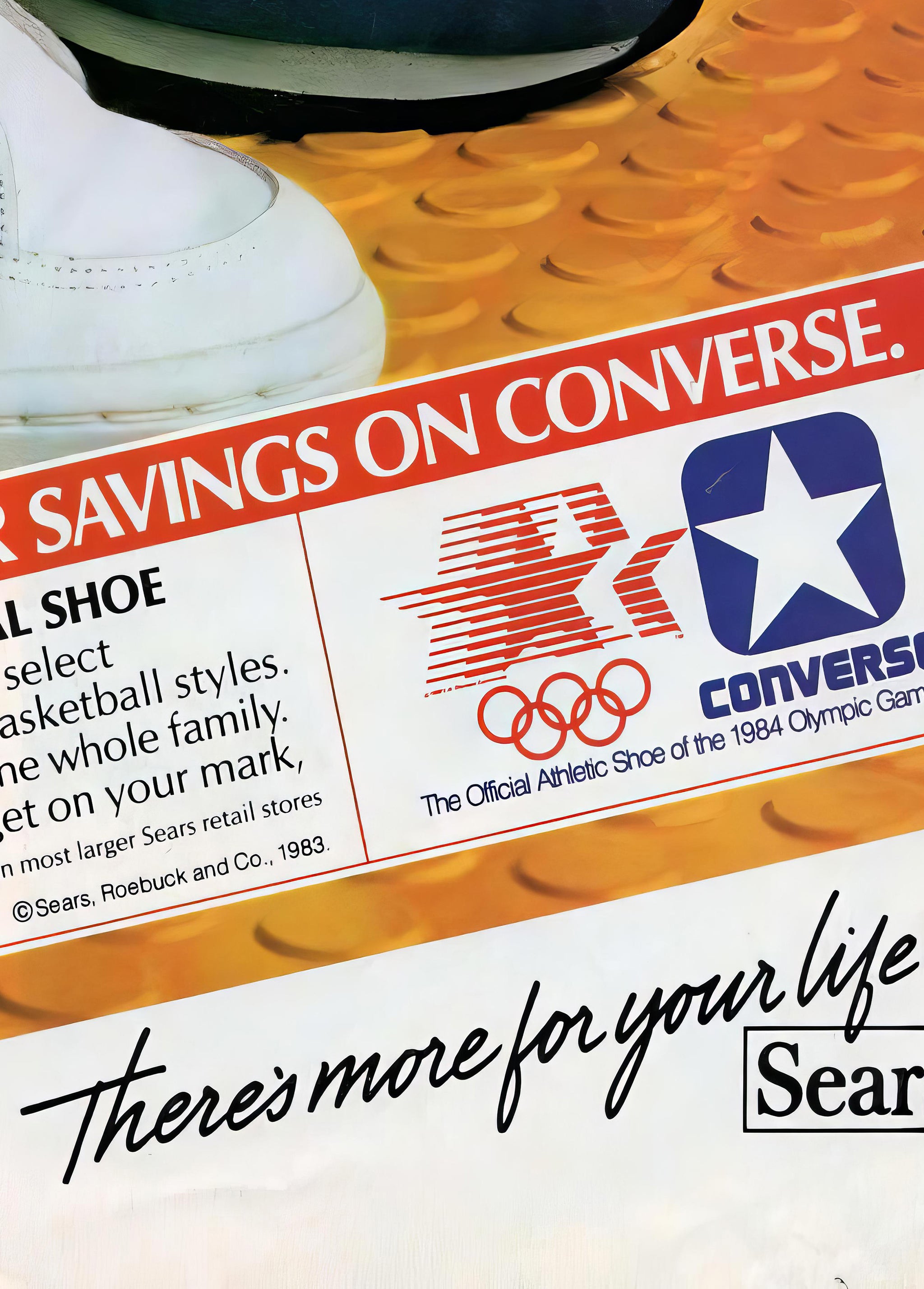 Converse Poster Advertising, 80s Style Shoes Print, Vintage Basketball ...